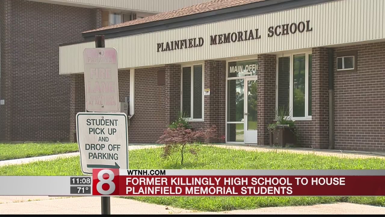 Former Killingly High School to house Plainfield Memorial School students following fire - YouTube