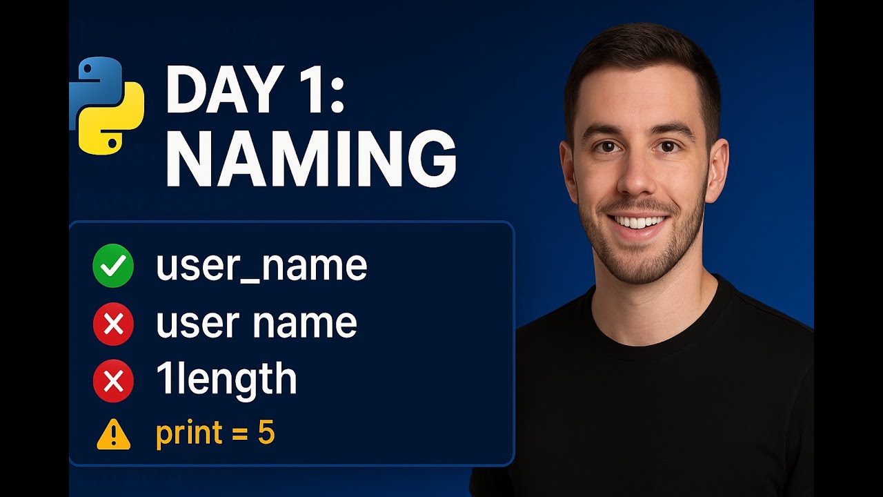 Python Day 1: Variable Naming — Readable, Valid & Error-Free - YouTube