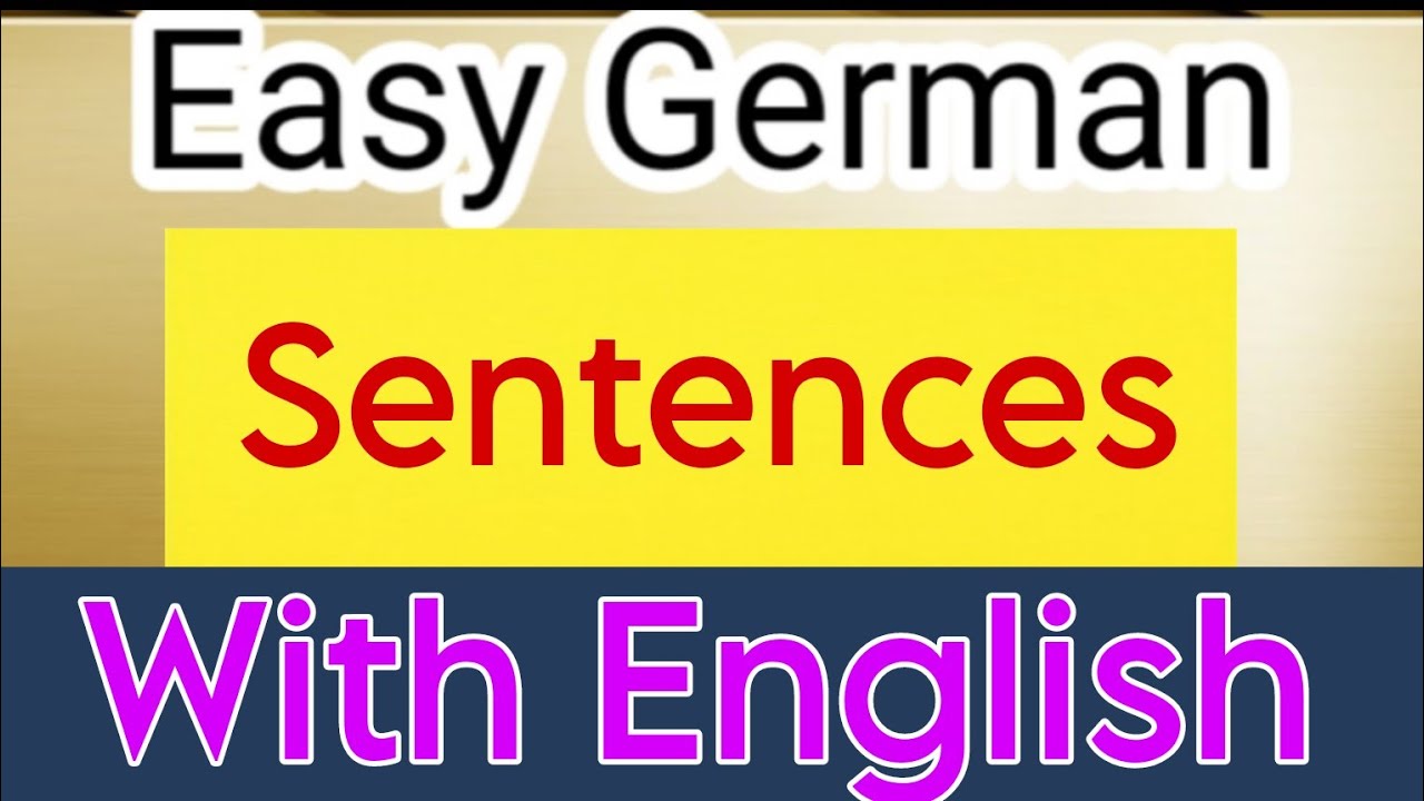 Learn A1 German with English/ A1 German sentences with English.Basic ...