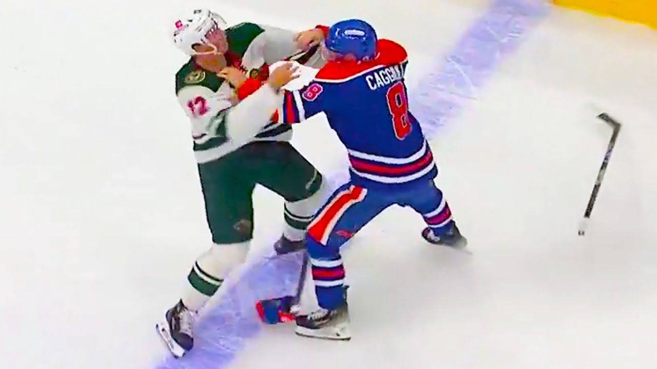 Matt Boldy Drake Caggiula Fight | Minnesota Wild vs Edmonton Oilers ...