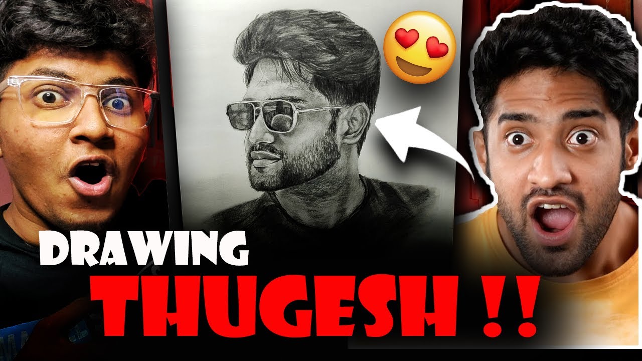 Drawing @Thugesh 😍🎨| EPIC RESULTS !! | Pencil Sketch - YouTube