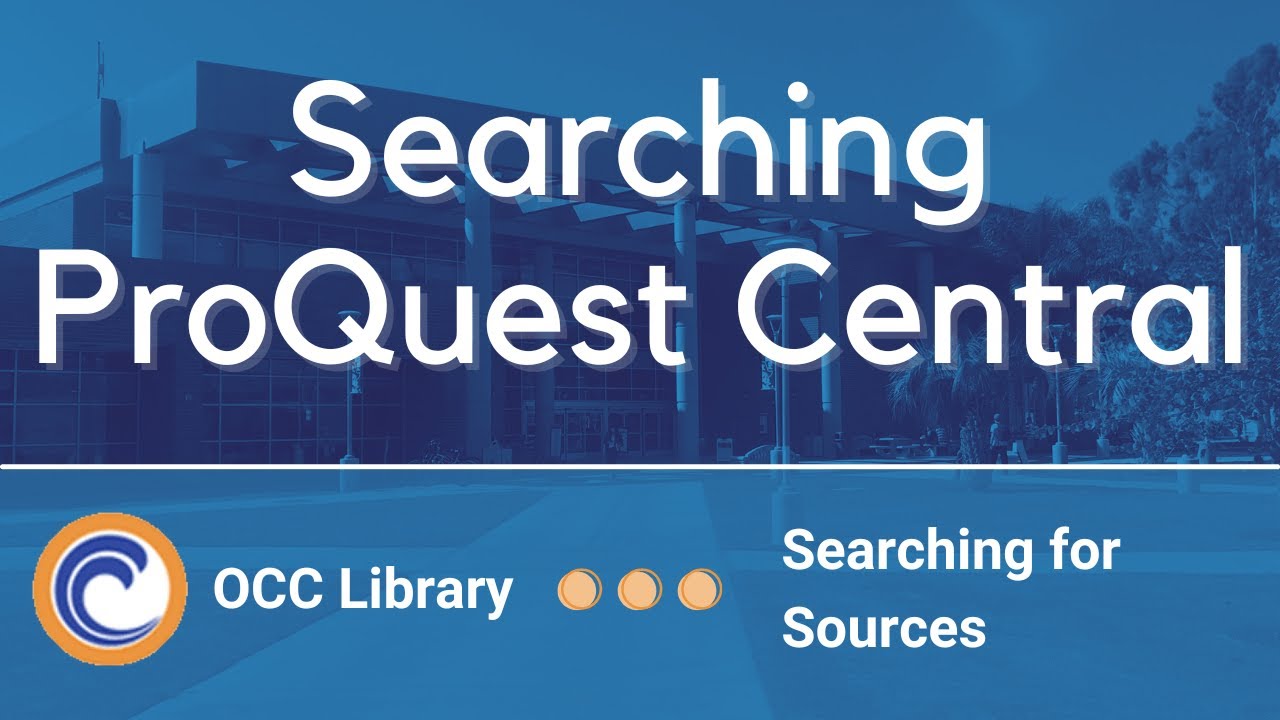 Searching Proquest Central - YouTube
