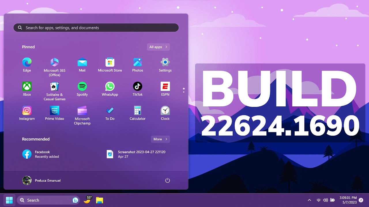 New Windows 11 Build 22624.1690 – Start Menu Change, New Settings ...