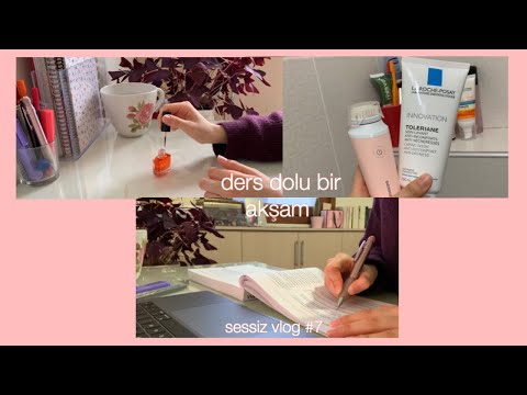 ders çalışmalı bir akşam📝 | sessiz vlog #7