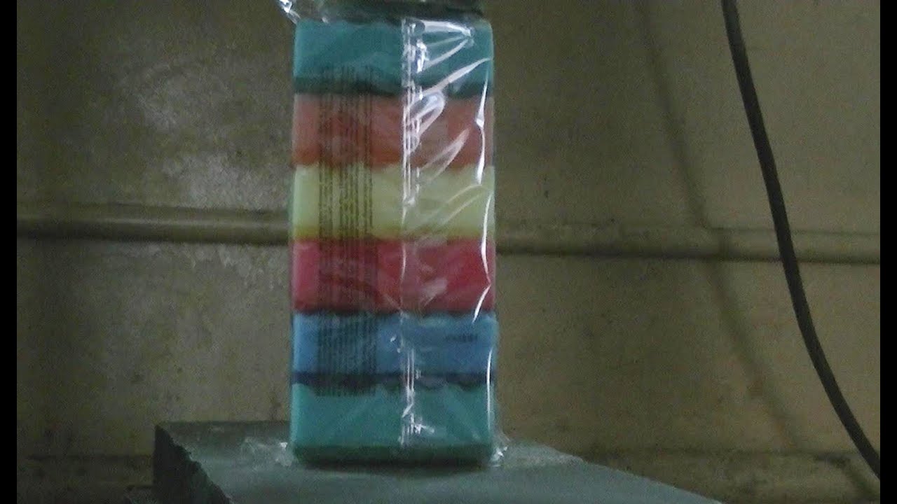 Sponge vs hydraulic press - YouTube