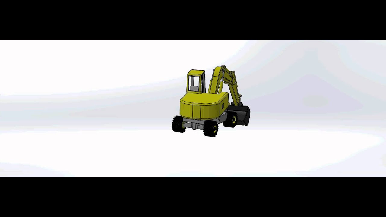SOLIDWORKS CAT Excavator - YouTube