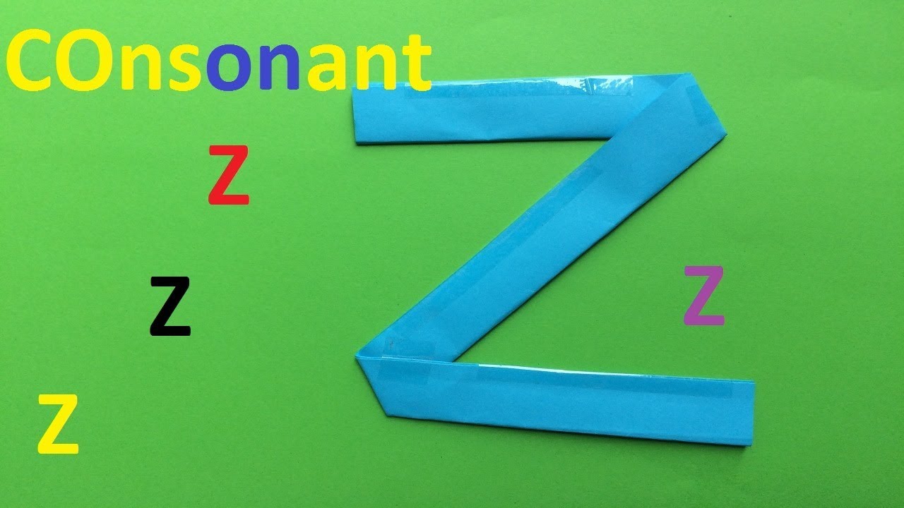 How to make a paper consonant Z - Origami consonant Z - YouTube
