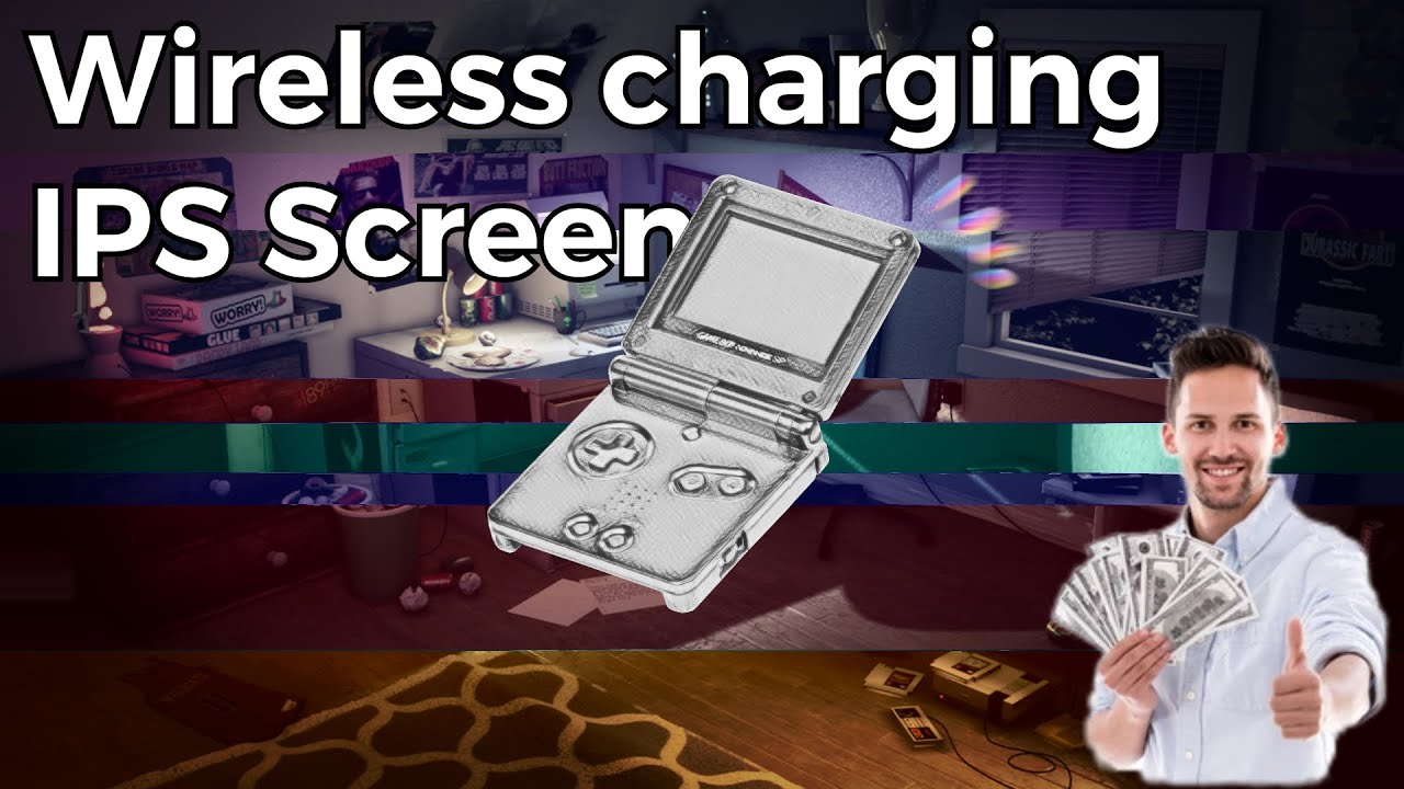 Wireless charging and IPS screen mod for GBA SP - YouTube