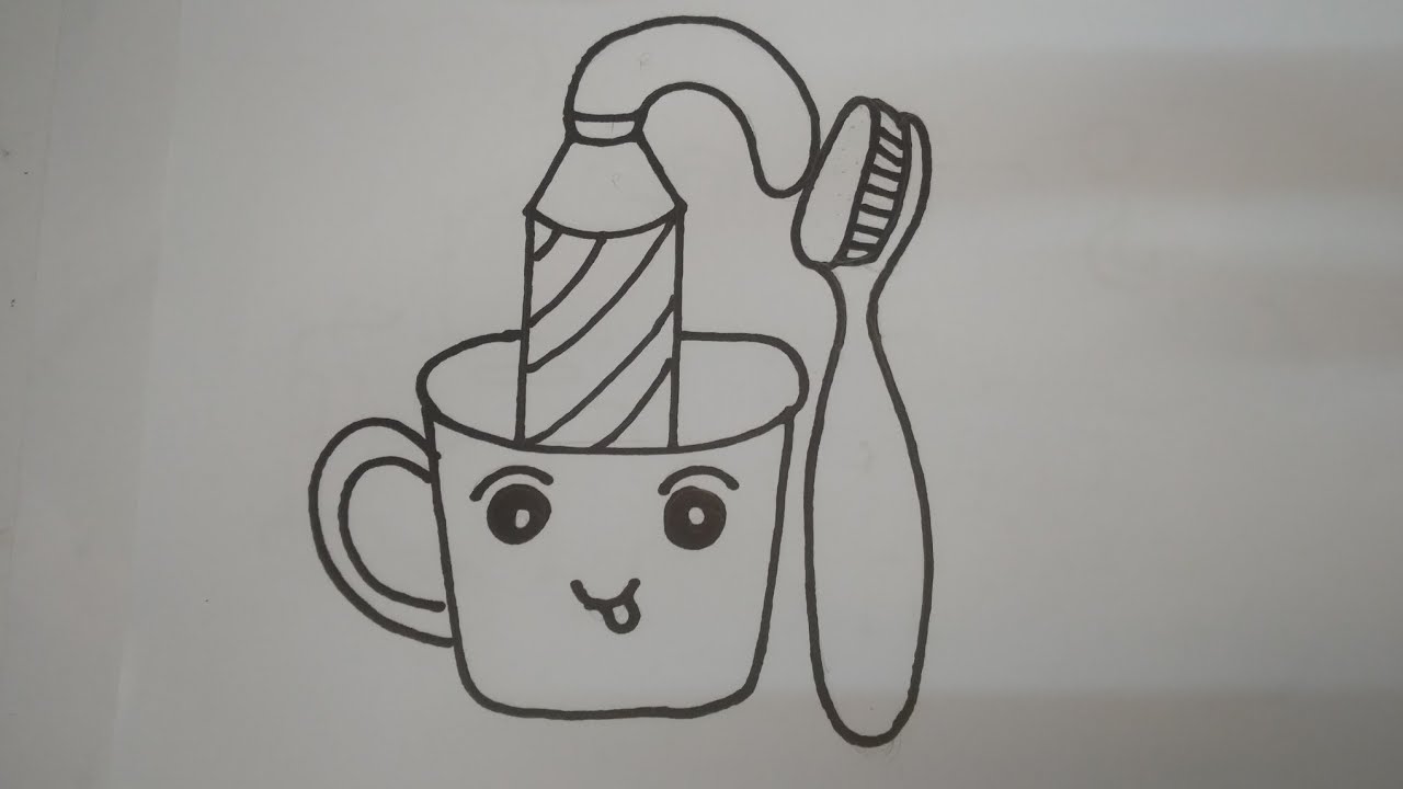 Easy paste and brush drawing/Step by step for kids - YouTube