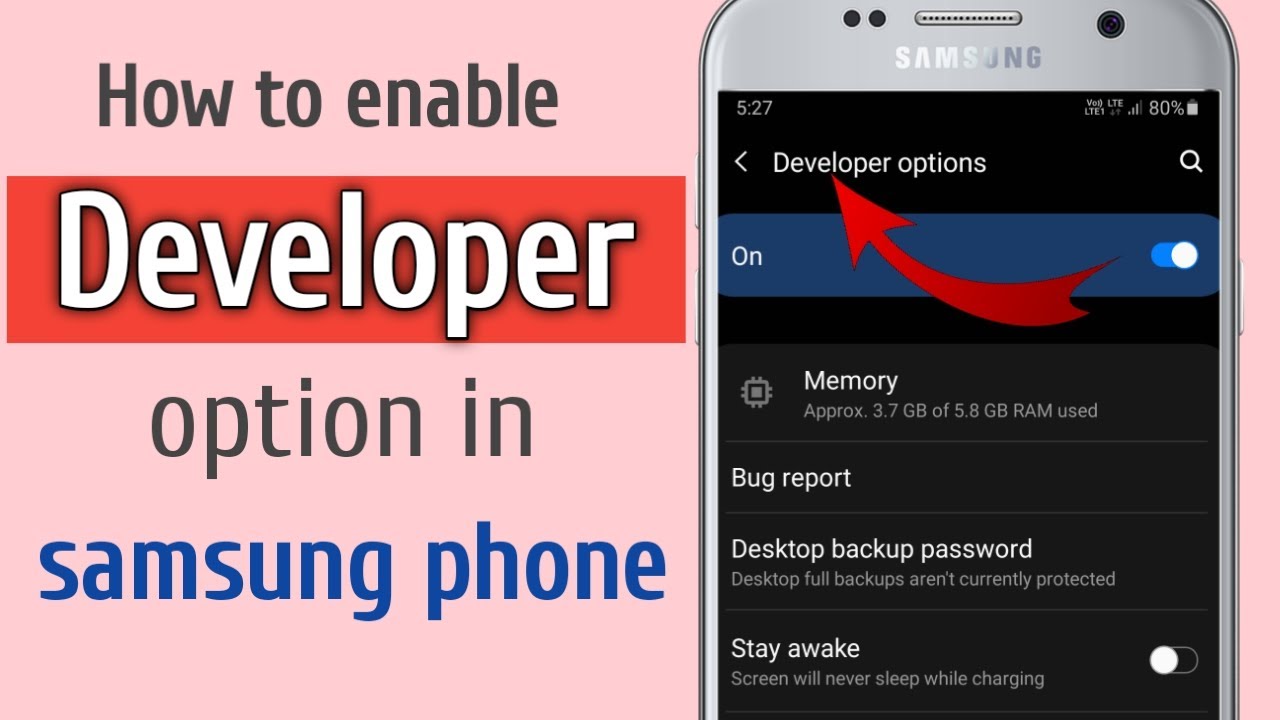How to enable developer option in all samsung galaxy phone - YouTube