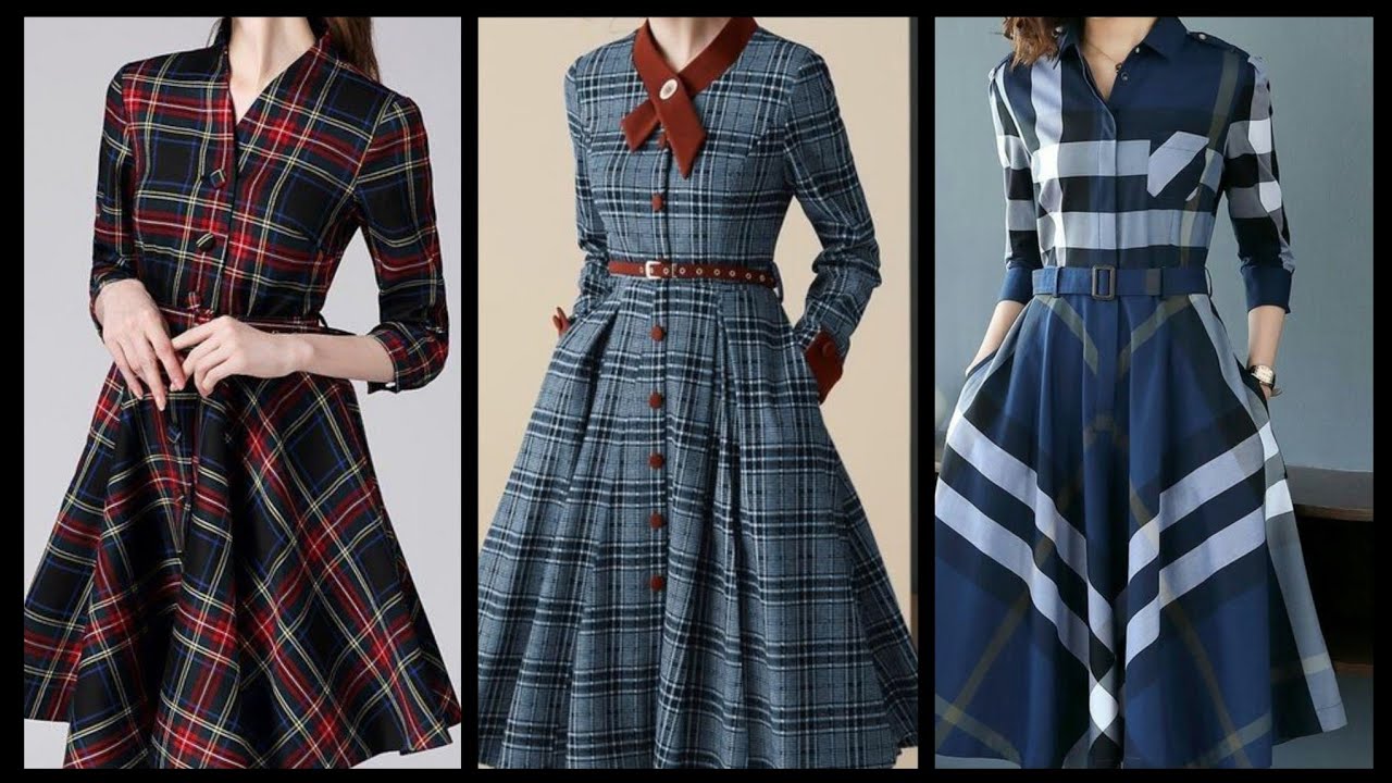 Designer collection of check printed skater dresses | well designed ...