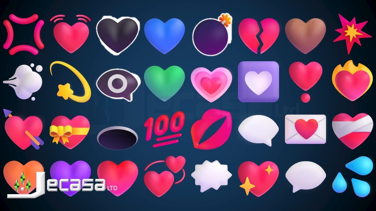3D Emoji Meanings Part 2 - Hearts and Emotions | Fluent Emojis ...