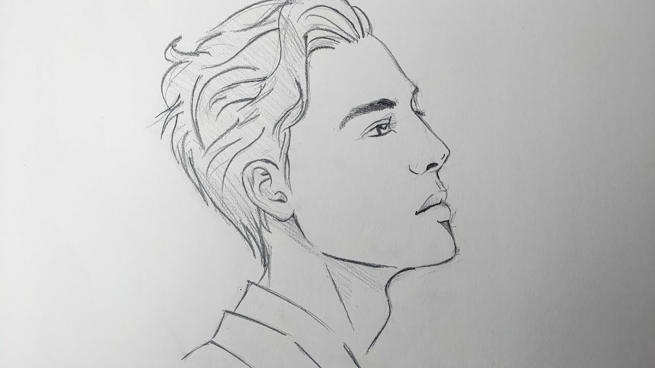 How to draw boy face for beginners - YouTube