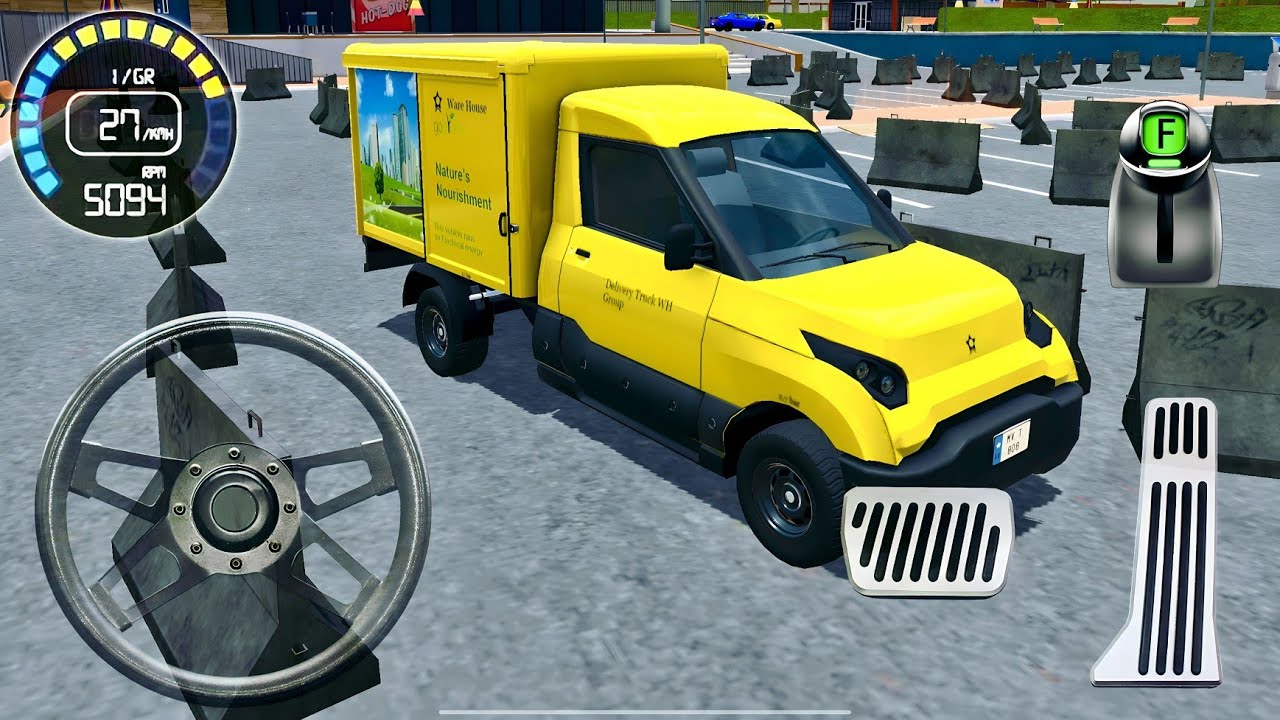 👉 Delivery Truck Driving Simulator Gameplay Yellow Delivery Van Hard ...