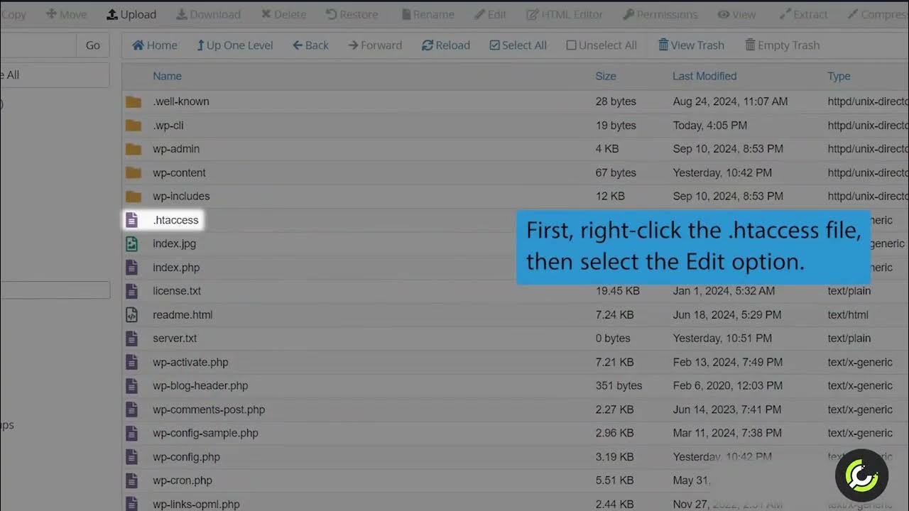 How to edit .ht(Hypertext) access file through cPanel File manager with Creative Yadley - YouTube