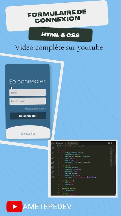 Formulaire de Connexion | Login Form. #html, #cssLien YouTube : https ...