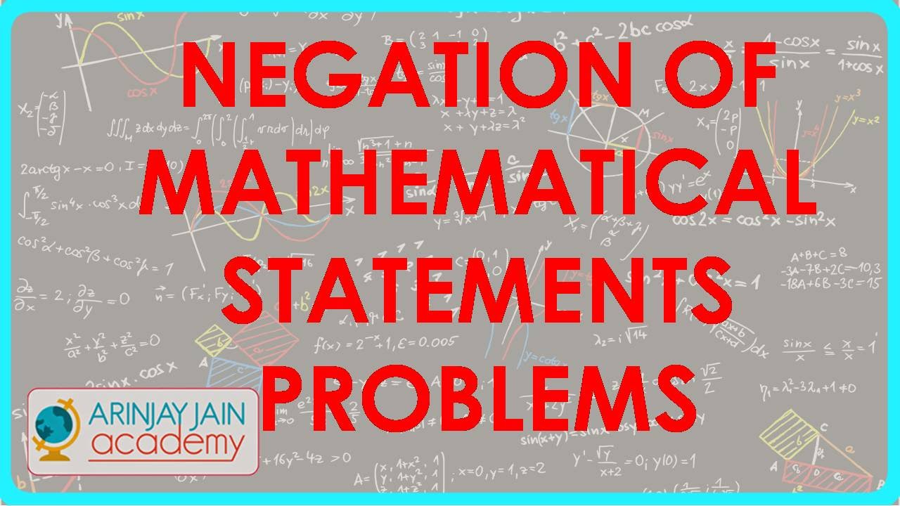 734.Negation of Mathematical statements Problem thereon - YouTube