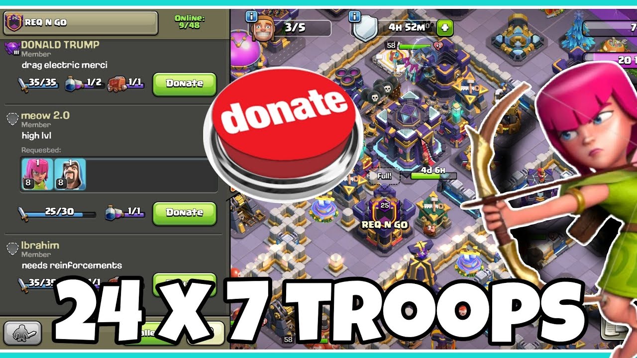 GET FREE TROOPS 24x7 | REQ N GO SEASON AUGUST | CLASH OF CLANS - YouTube