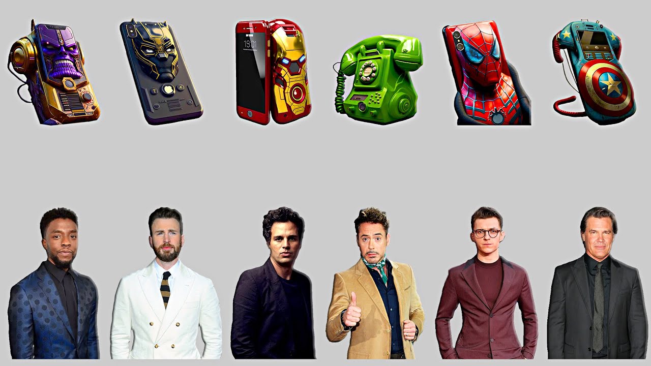 AVENGERS PHONES Thanos, Iron Man, Hulk, Spider Man, Black Panther ...