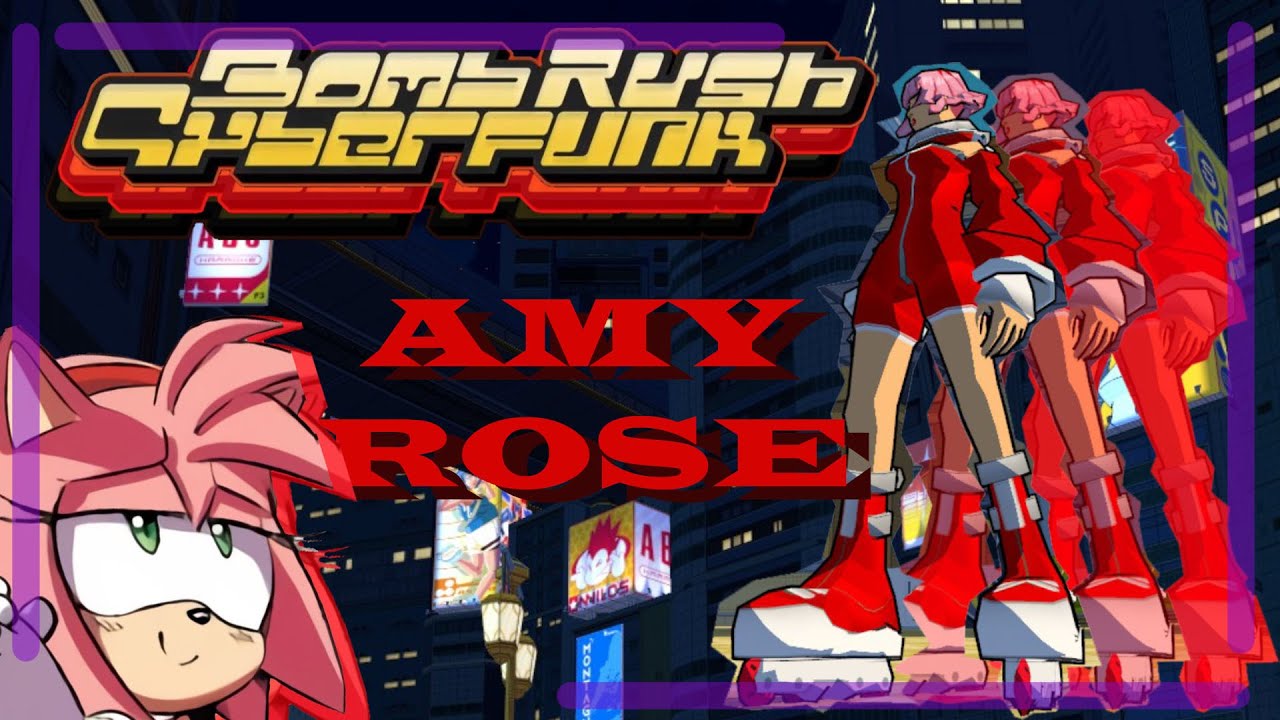 Bomb Rush CyberFunk Bel Amy Rose re-texture. - YouTube