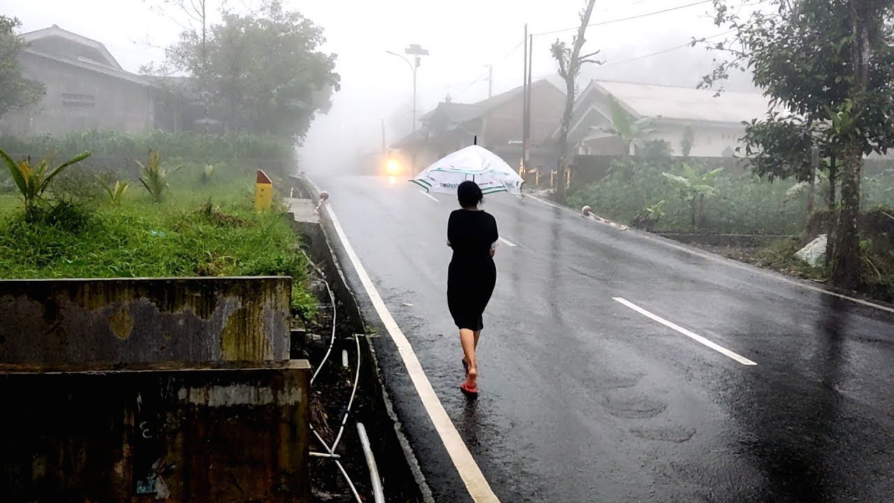 Heavy Rain. After Heavy Rain. View of the rain in the Indonesian region ...