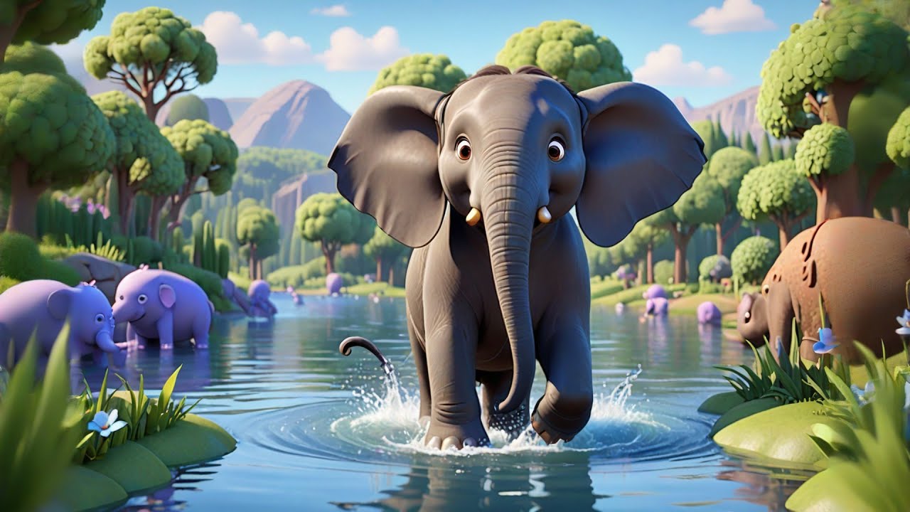 The Elephant Who Went for a Swim 🐘🏊 | Funny Nursery Rhymes Songs for ...