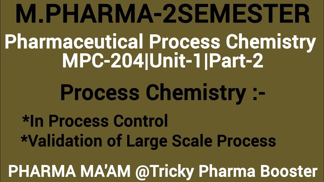 In Process Control And Validation of Large Scale Process|Process ...