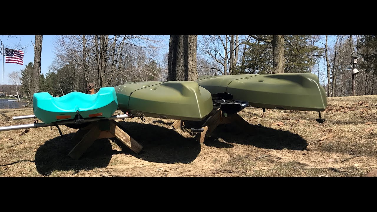 OldGuyDIY $50 Wood & Conduit 3 Kayak Rack Keeps Kayaks Off Ground ...