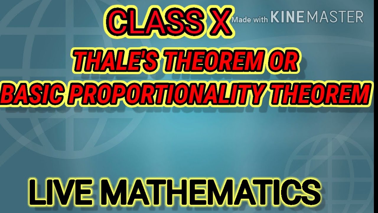 Thales Theorem | BPT| Basic Proportionality Theorem | Proof|Class 10 ...