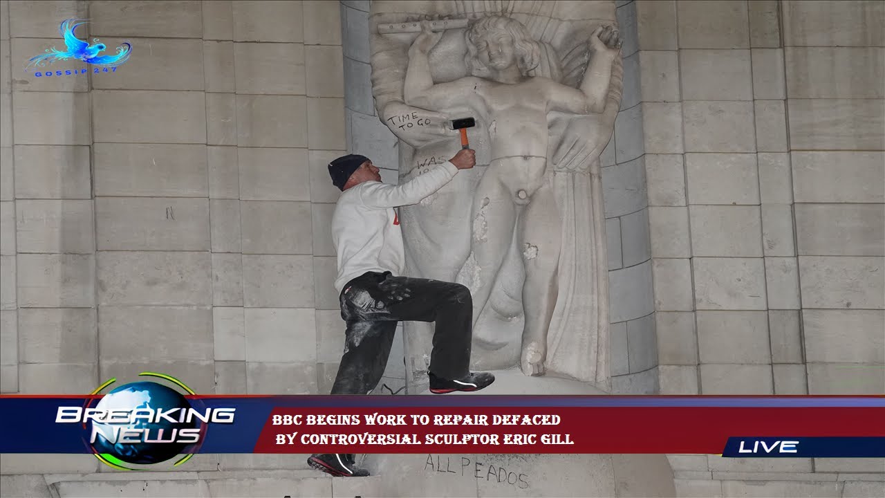 BBC begins work to repair defaced by controversial sculptor Eric Gill ...