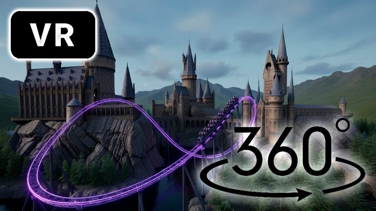 Hogwarts Castle Roller Coaster VR: 360° Experience #rollercoaster # ...