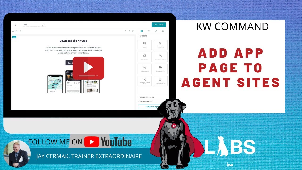 KW Command: Add App Page to Agent Sites - YouTube