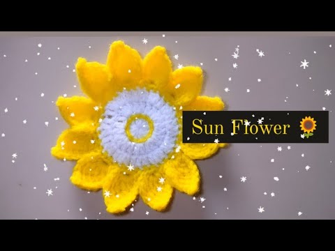 How to Crochet Sun Flower 🌻 super easy beautiful Crochet Flower 💛 - YouTube