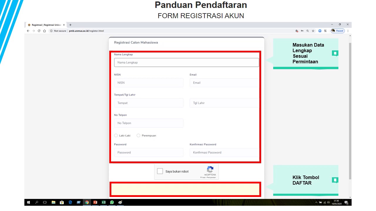 Tutorial pendaftaran MANDIRI Seleksi UTBK - YouTube