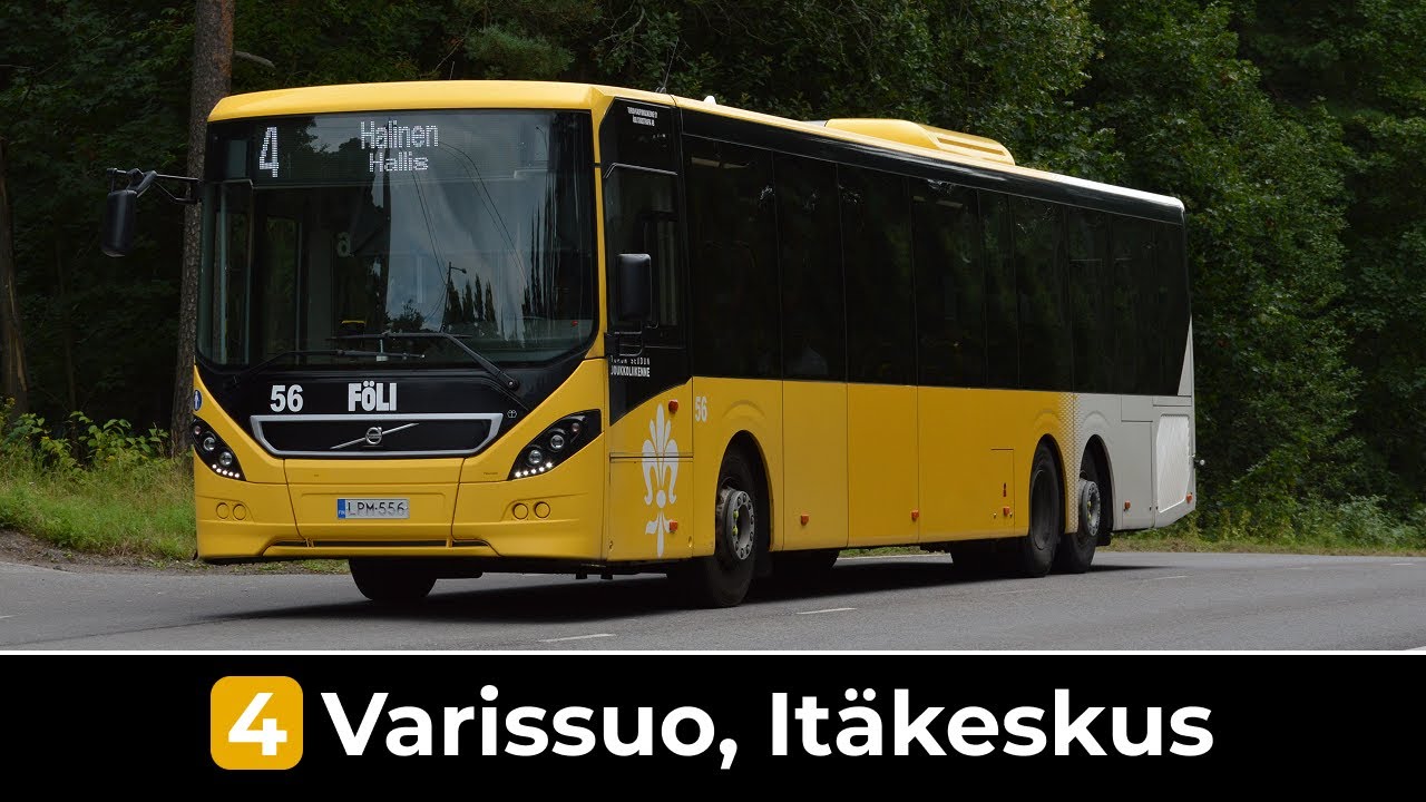 Turku Föli Runkolinja 4: Halinen - Varissuo, Itäkeskus (Nopeutettu ...