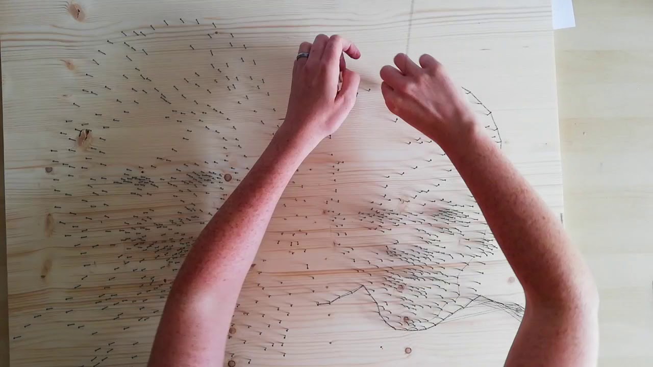 Fadenbild Portrait | String Art | XXL - YouTube