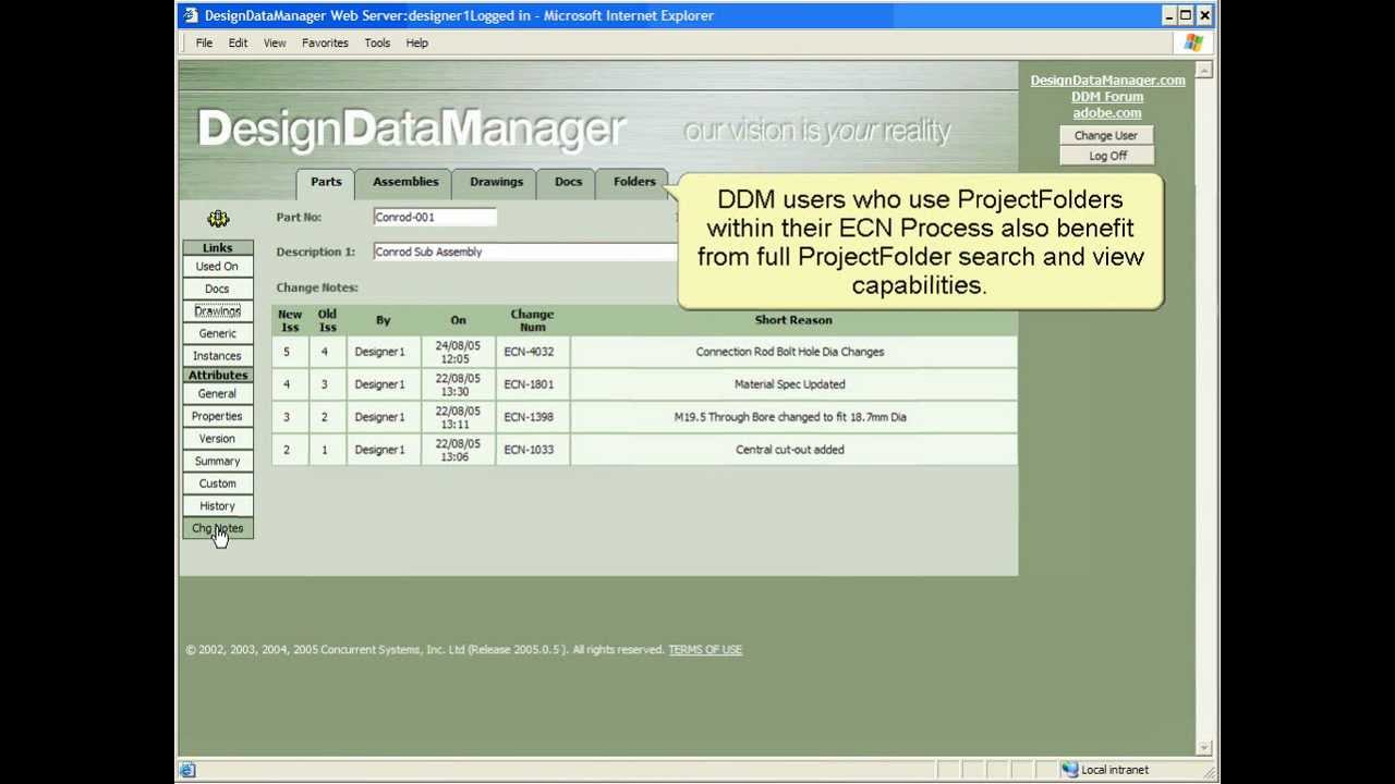 DDM PDM / PLM Web Portal - Web and ECN Process - YouTube