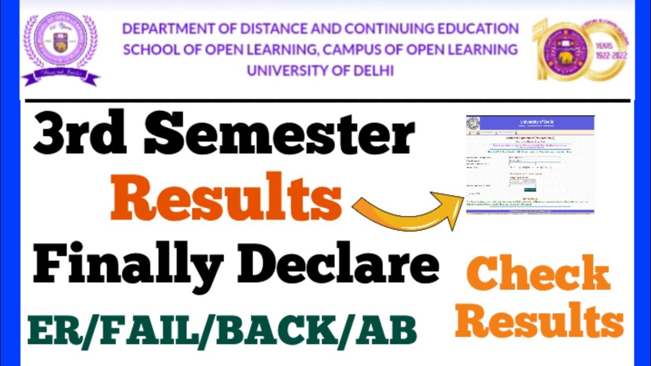 DU SOL 3rd Semester Results Finally Declare 2025 || ER/FAIL/BACK/ABSENT ...