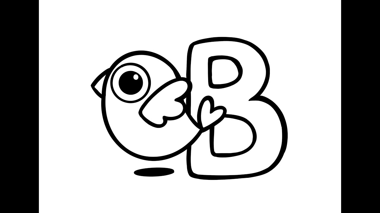 B Letter Bird Alphabet drawing, painting and colouring for kids ...