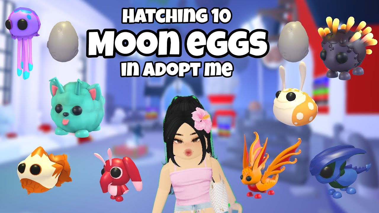 Hatching 10 MOON EGGS in Adopt Me - YouTube