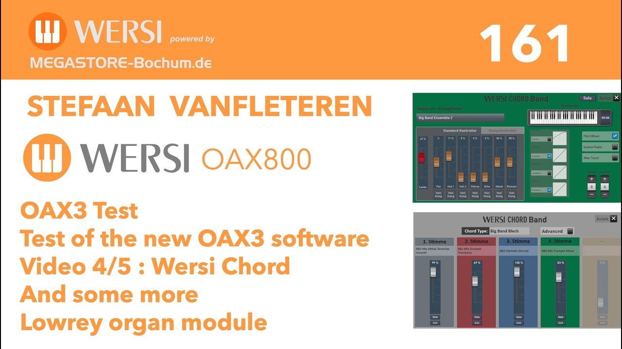 Wersi OAX3 upgrade - Beta Test - Video 4 - Wersi Chord / Stefaan ...