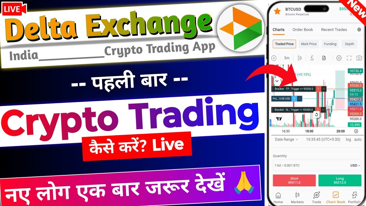 Delta Exchange app me Trading kaise karen - Live Demo 2025 | First ...