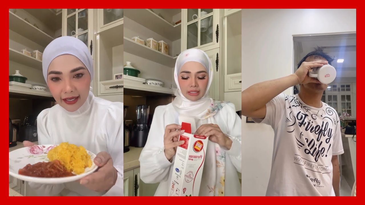 Sarapan Apa tu cik ina makan pulut kuning sambal ikan bilis petai - YouTube