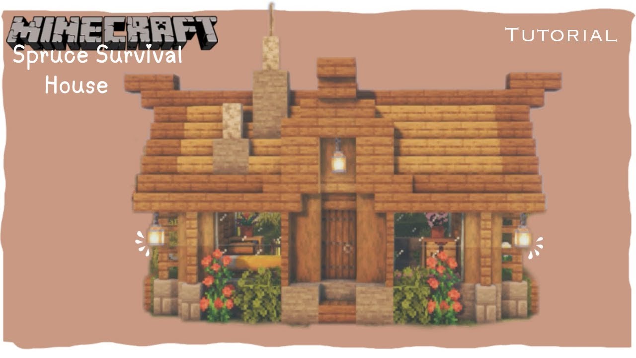 Easy Minecraft Spruce Survival House Tutorial | Best Starter Base ...