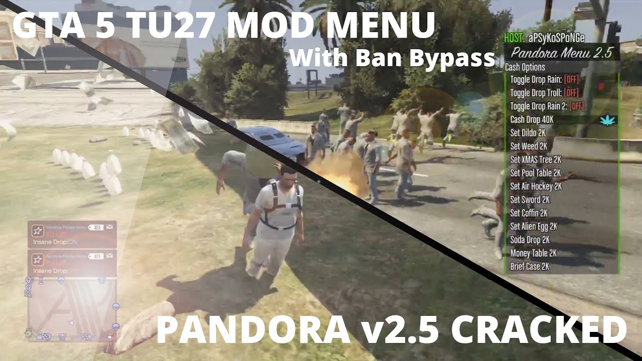 GTA 5 TU27 *Free* Mod Menu Pandora v2.5 - Cracked (RGH/J-Tag) - YouTube