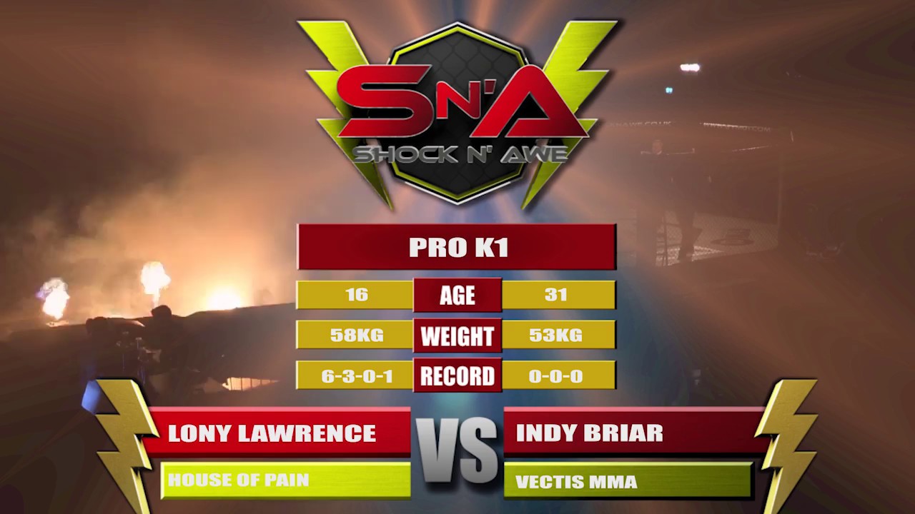 Shock N Awe 27 - Pro K1 Iony Lawrence Vs Indy Briar - YouTube
