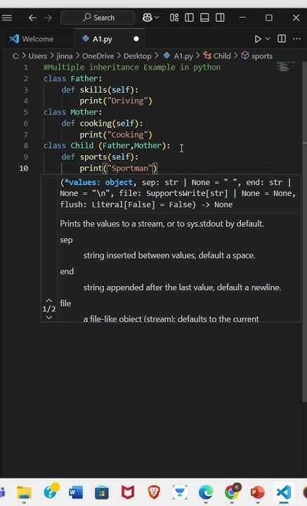 Multiple level inheritance in python example - YouTube