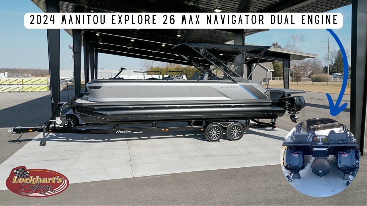 2024 Manitou Explore 26 Max Navigator Dual Engine - YouTube