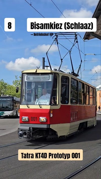 [ 8 ] ️ Bisamkiez (Schlaaz) mit Tatra KT4D Prototyp 001 am Hbf (ViP - Verkehrsbetriebe Potsdam ...