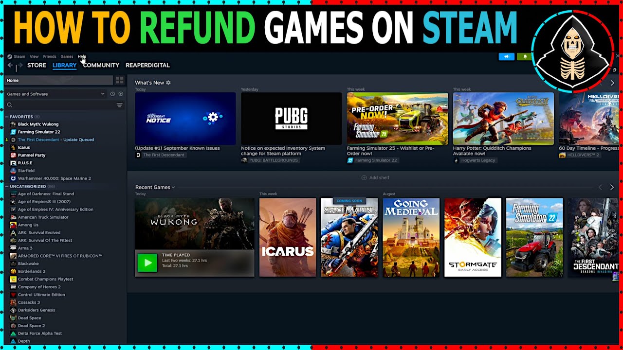 How to Refund Games on Steam - YouTube